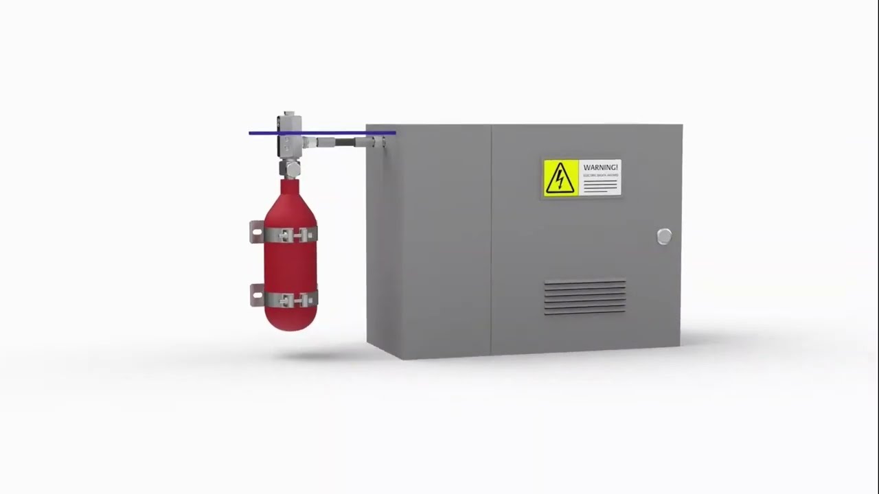 Electric cabinet fire suppression system PFK - YouTube