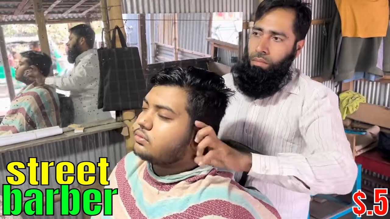 Unbelievable Street Barber Skills: Intense Head Massage and Neck ...