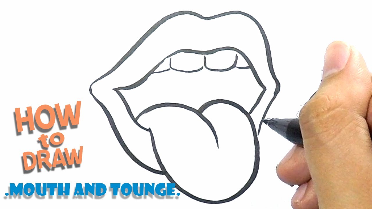 How to Draw Easy mouth and tounge - YouTube