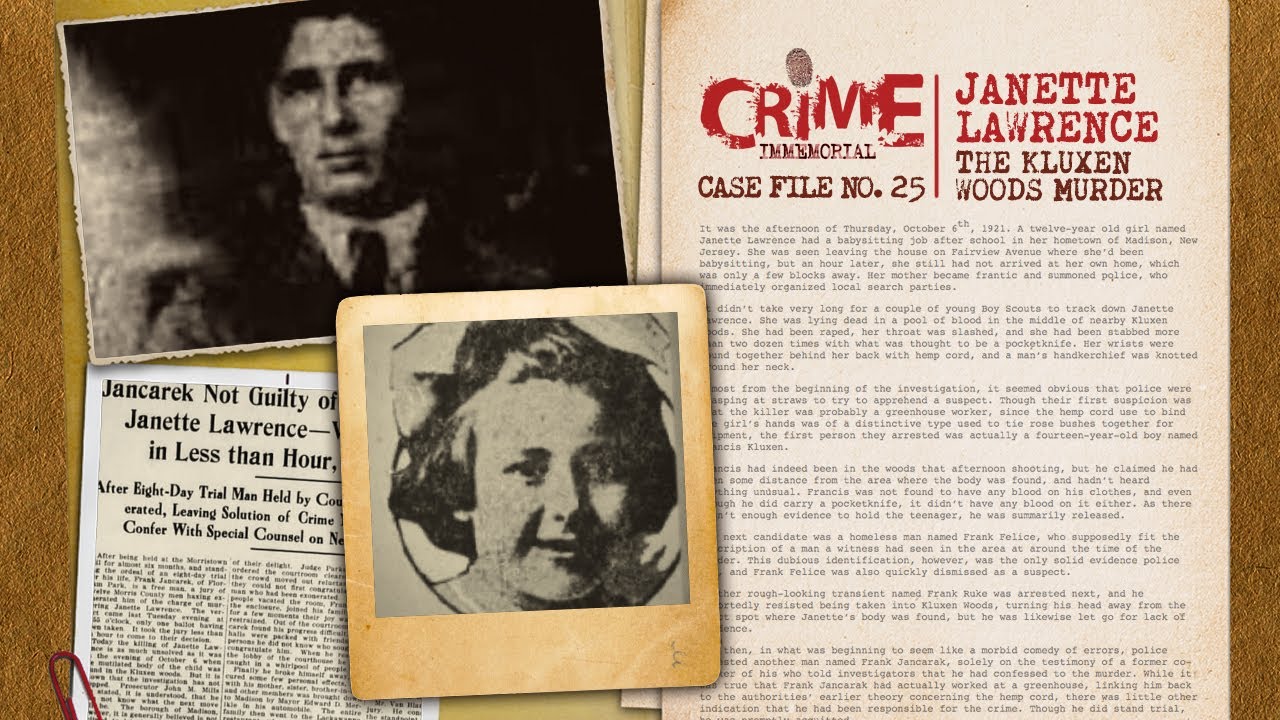 Case File No. 25 - Janette Lawrence: The Kluxen Woods Murder - YouTube