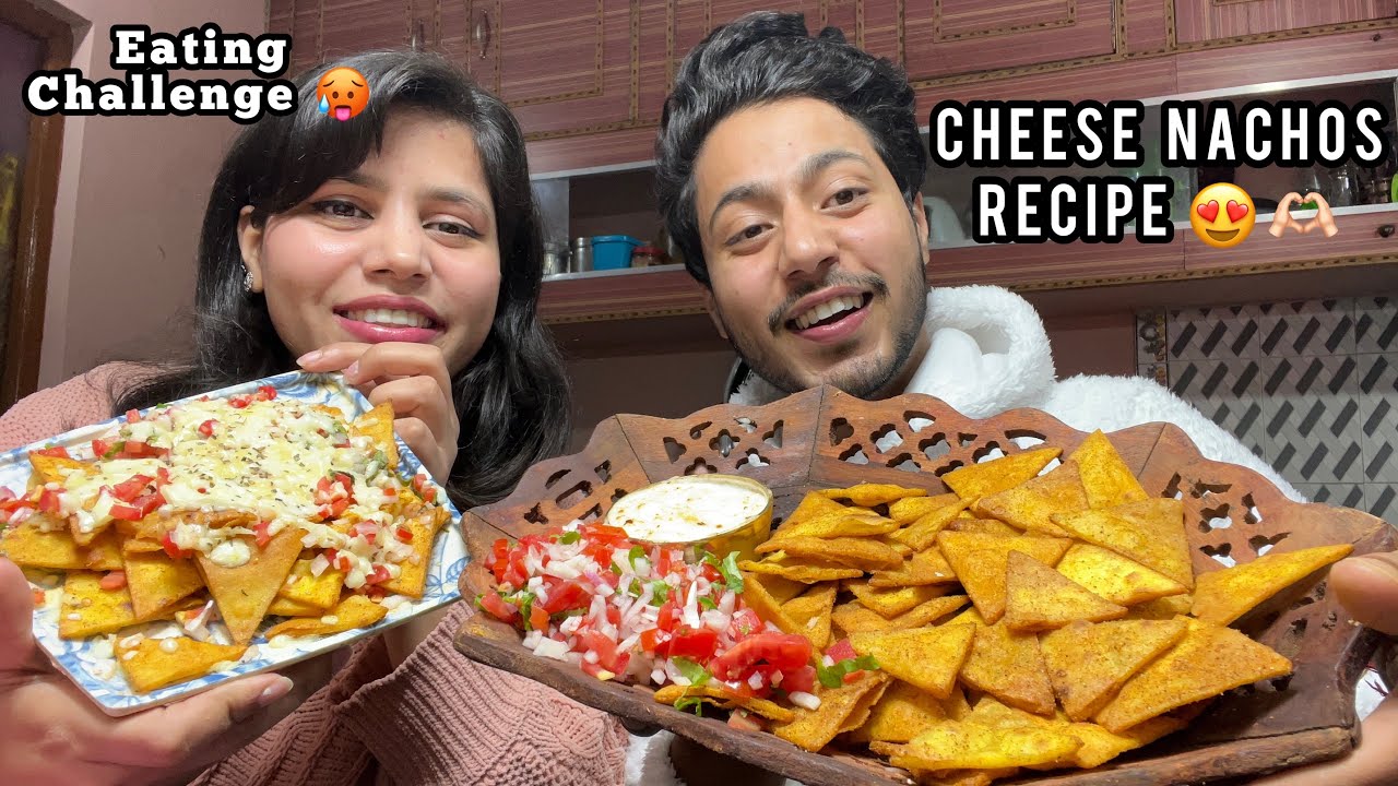 Cheese Nachos Eating challenge 🥵 | Crunchy Chatpate Cheesy nachos ki ...