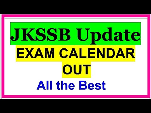 New Exam Calendar JKSSB - YouTube