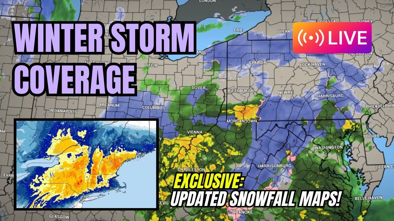 Live Winter Storm Coverage With Updated Snowfall Forecast Maps Youtube