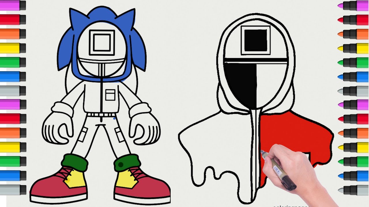 Step-by-Step Coloring: Squid Game 2, Square Guard & Sonic 3 Form! Fun ...