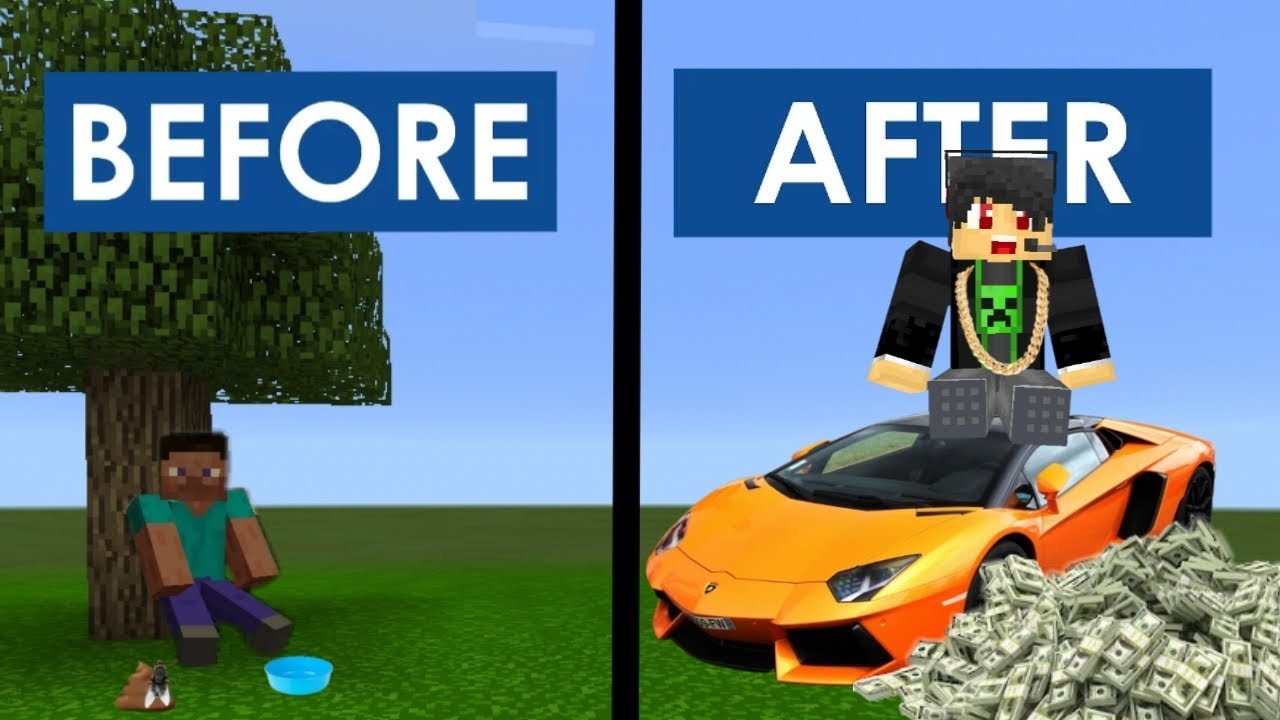 Rich Vs Poor [ Minecraft rich Vs Poor video 📷] Before 😞 : After 📈😙 ...