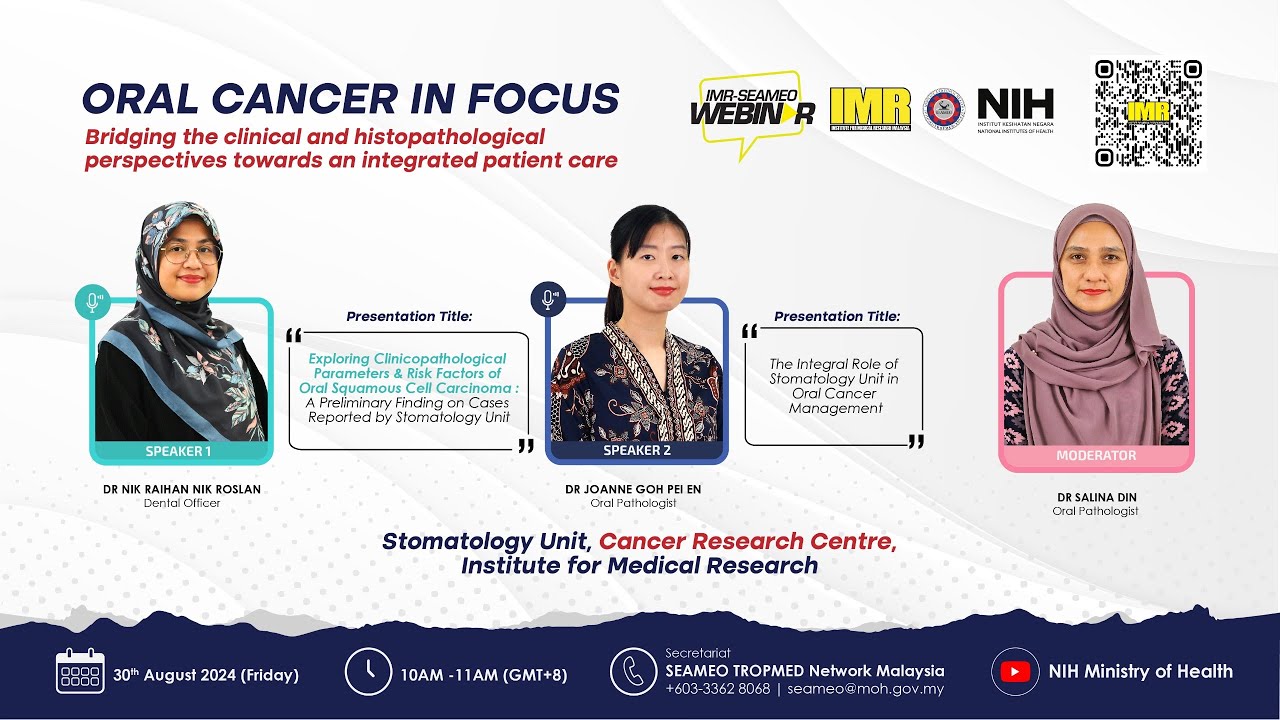 IMR-SEAMEO Webinar 2024 - Oral Cancer In Focus - YouTube