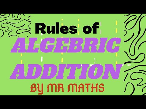 Rules of algebric addition - YouTube