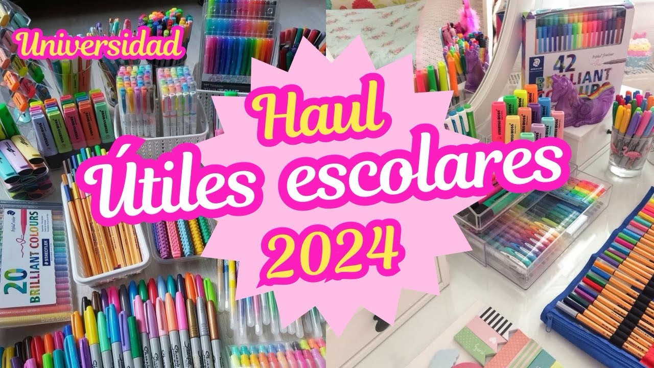 HAUL DE MIS ÚTILES ESCOLARES 2024 + UNIVERSIDAD - YouTube
