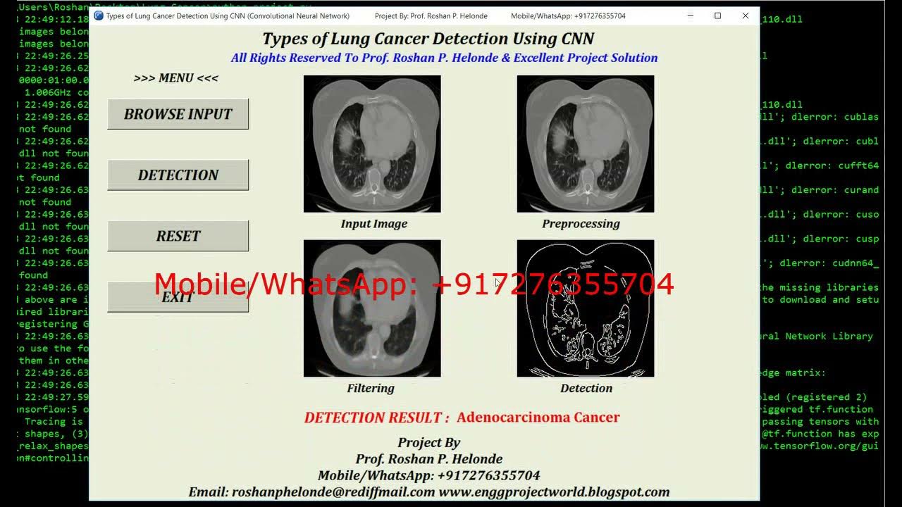 Types of Lung Cancer Detection Using Machine Learning With Source Code LungCancer Detect Python ...