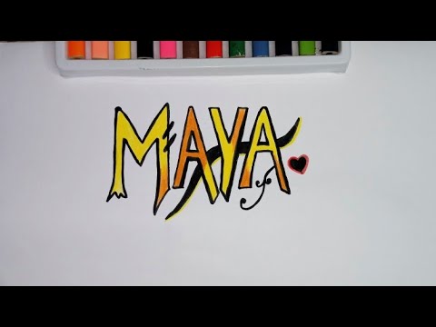 How to draw maya name drawing design || maya name status - YouTube