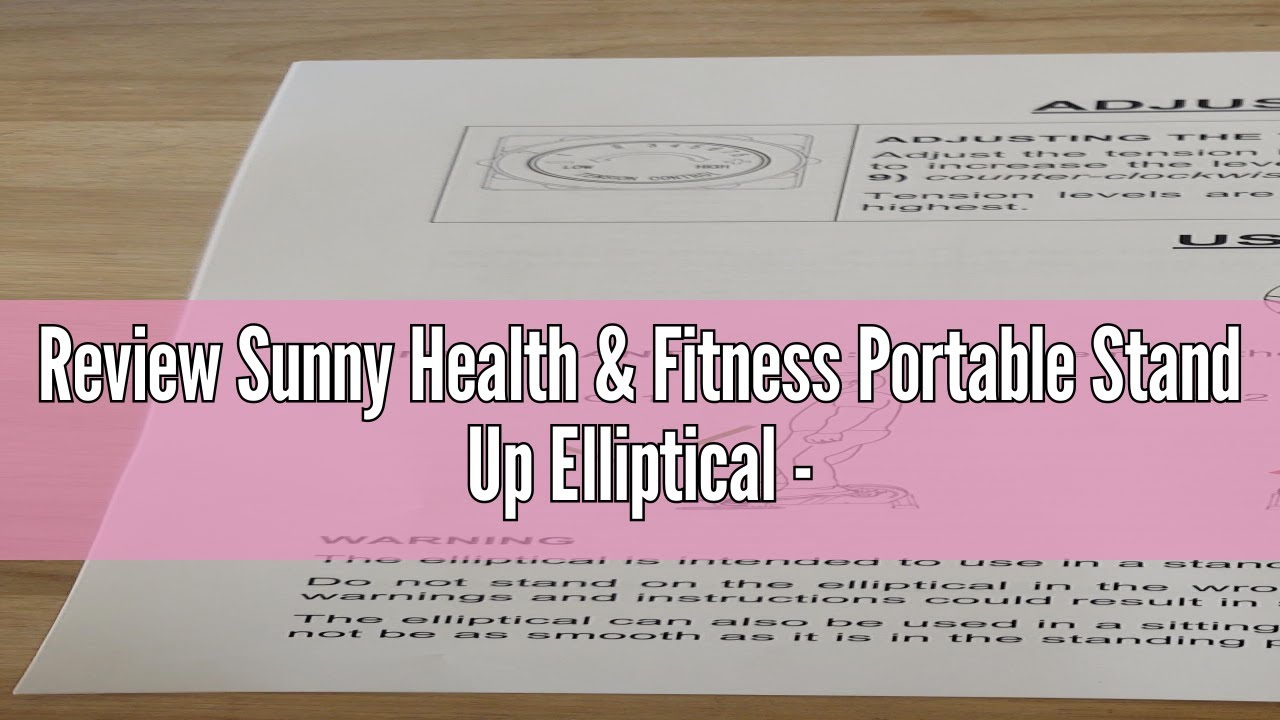 Review Sunny Health & Fitness Portable Stand Up Elliptical - SF-E3908 ...