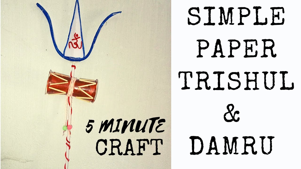 How to make paper Trishul || Shivaratri craft || Lord Shiva Trishul ...