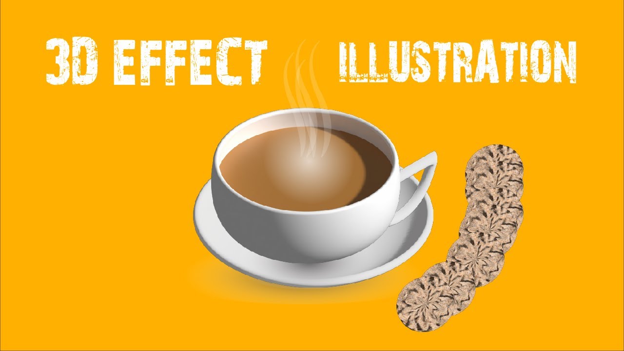 Easiest way to create 3d Coffee cup in illustrator | '3D & Materials ...