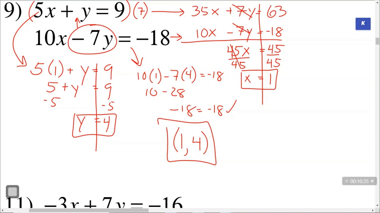 Algebra Lesson 6 7 System Of Linear Equations Elimination Method algebra-lesson-6-7-system-of-linear-equations-elimination-method