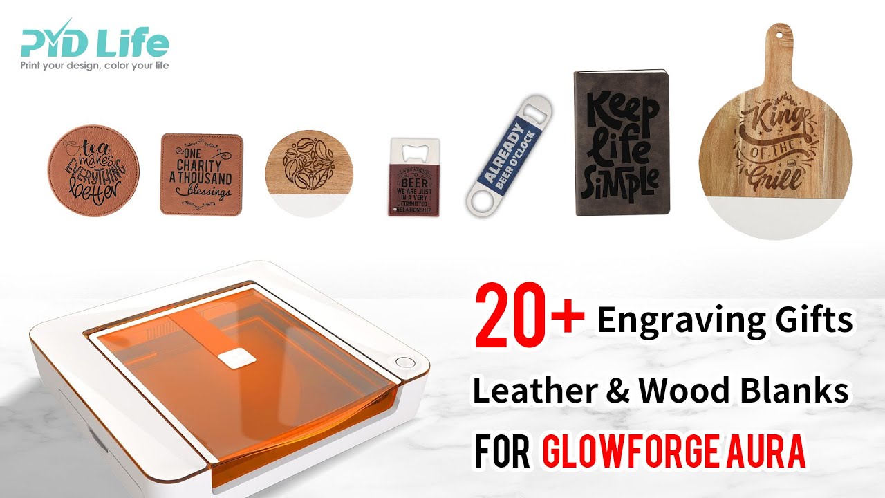 20+ Engraving Leather Wood Blanks for Your Glowforge Aura Engraving Machine. - YouTube