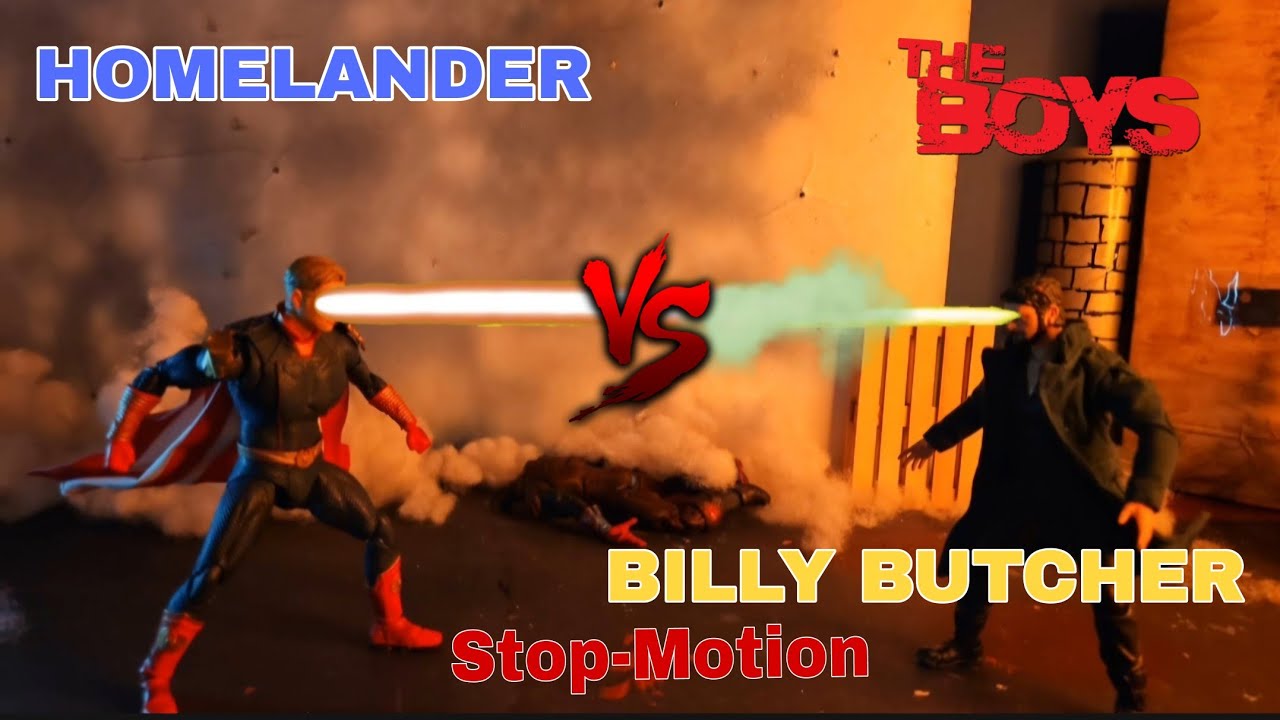 Homelander VS Butcher Epic Stop-Motion Fight/ The Boys - YouTube