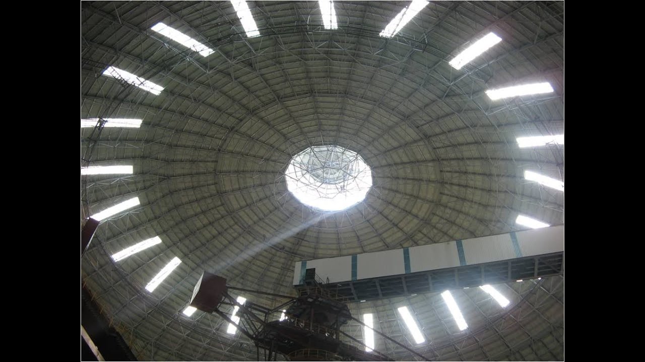 Dome roof steel structure install - YouTube