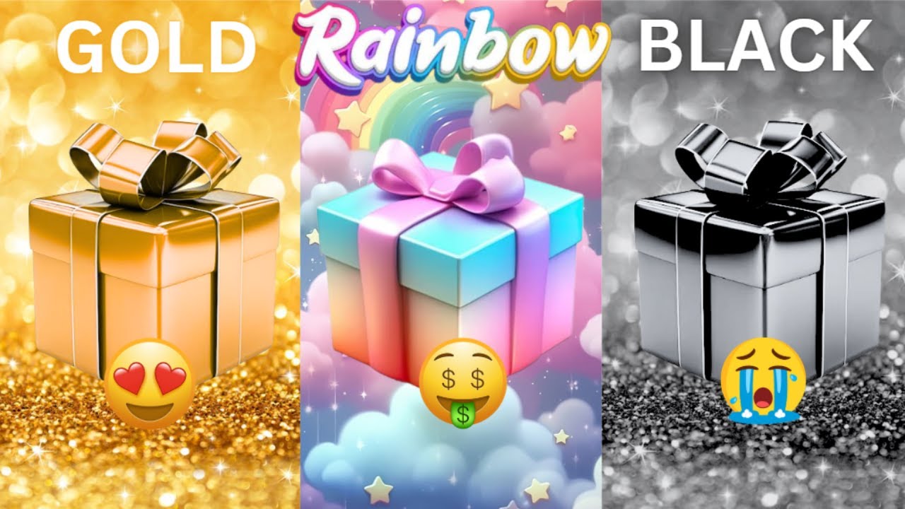 Choose your gift 🎁💝🤮 3 gift box challenge2 good & 1 bad | Gold, Rainbow ...