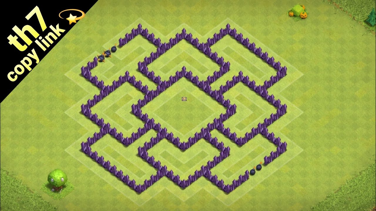 ⚔NEW TH7 Hybrid/ Trophy Base | coc farming base clash of clans ...