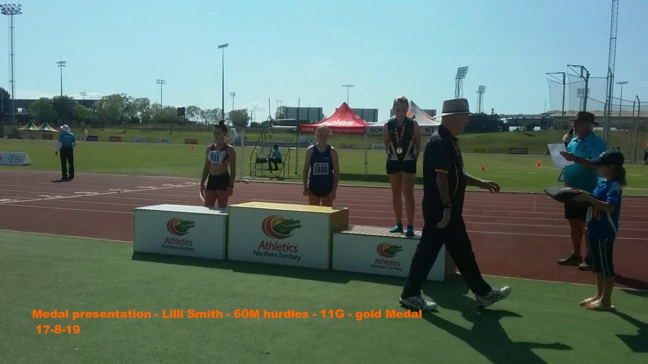 Medal presentation Lilli Smith 60M hurdles 11G gold Medal 17 8 19 - YouTube