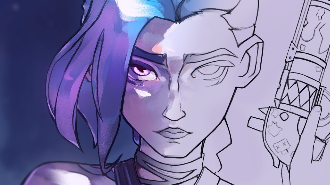 Comment DESSINER JINX ? (Style d'Arcane) - YouTube