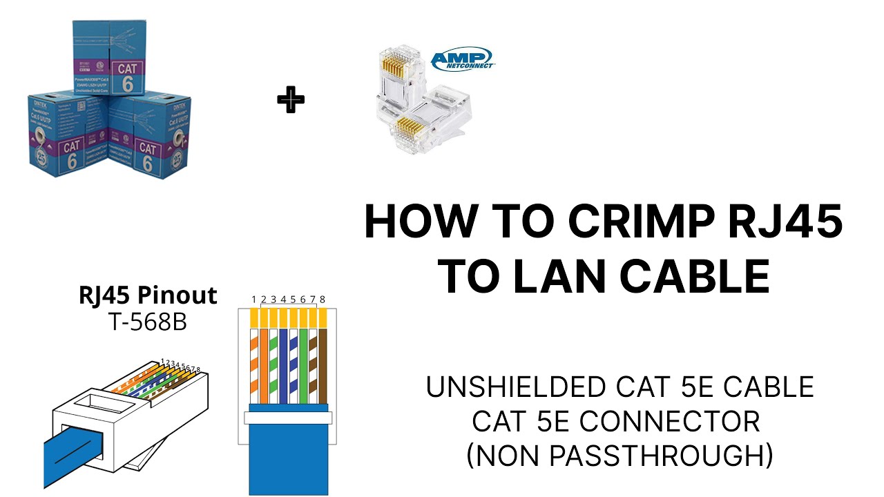 HOW TO CRIMP RJ45 CONNECTOR / HOW TO MAKE A LAN CABLE (NON PASSTHROUGH ...