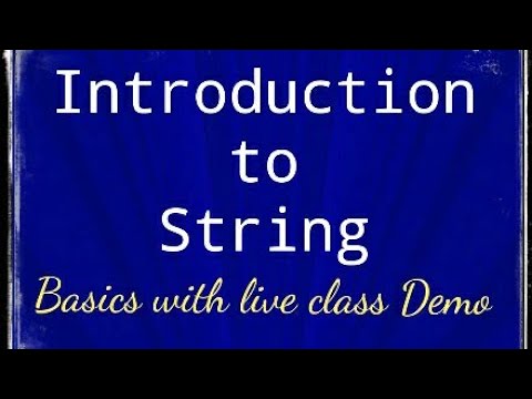 Lecture 2: Introduction to String - YouTube