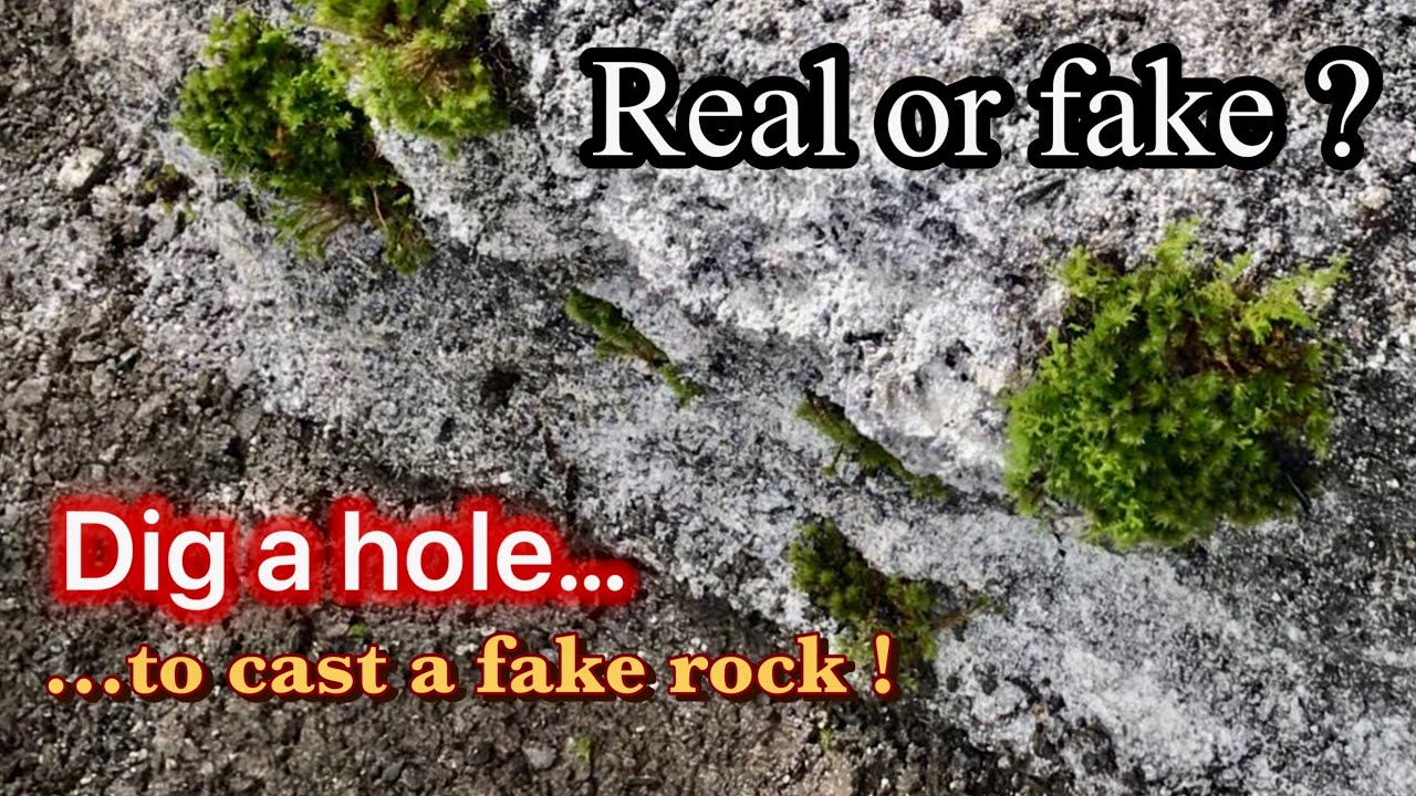 How I make hollow fake rocks simply by digging a hole and filling the ...