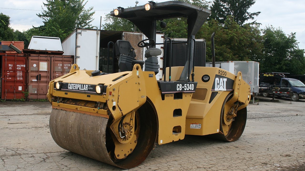 CAT CB-534D Vibratory Smooth Drum Roller - YouTube