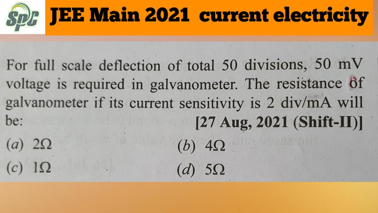 For full scale deflection of total 50 divisions , 50 mV voltage is ...