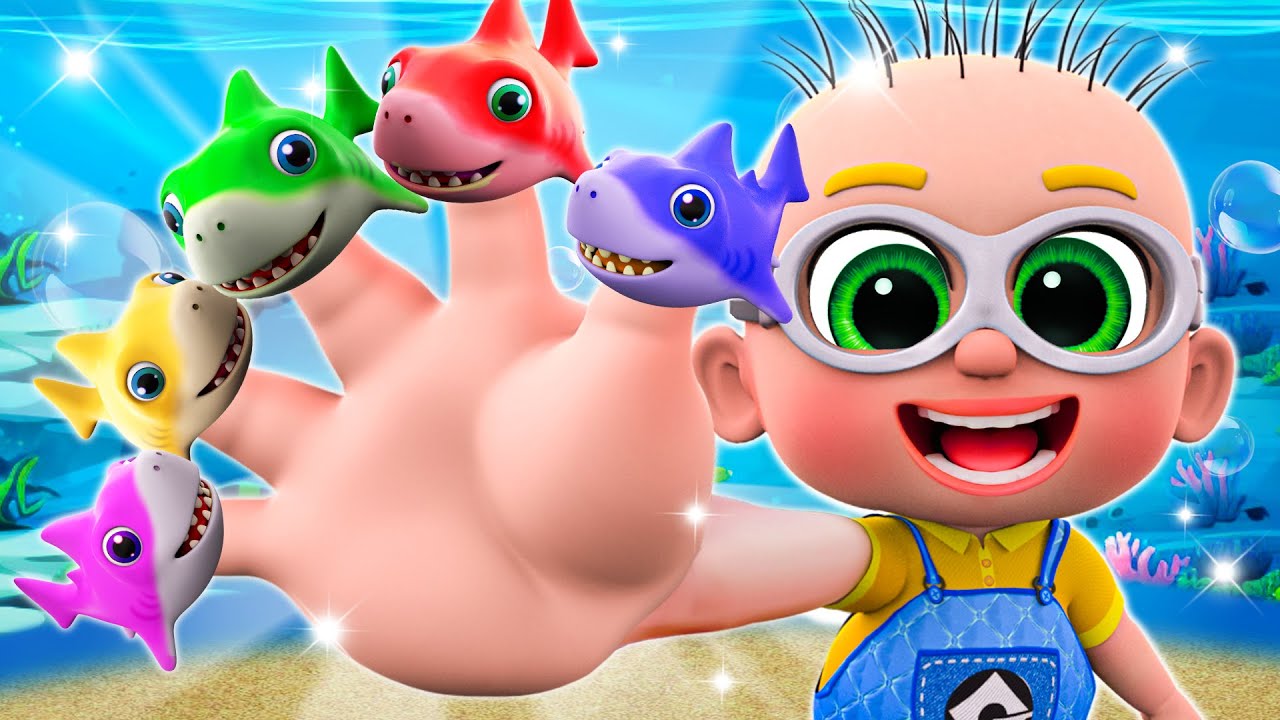 Five Little Baby Shark | Colorful Shark Family | Nursery Rhymes & Kids ...
