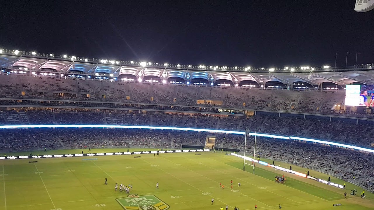 Perth Stadium Lights at the NRL - YouTube
