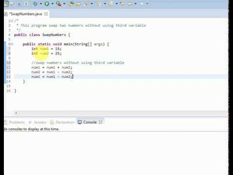 How to swap two numbers without using third variable in java - YouTube