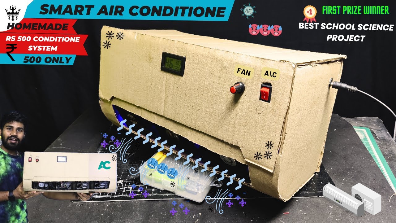 How to make AC | Smart Air Conditioner At Home | Powerful AC DIY Fast ...