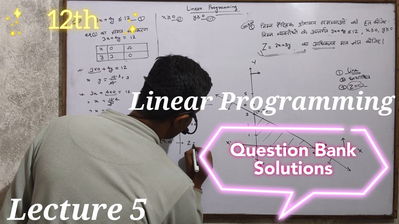 Class 12th Lecture 5 Linear Programming Question Bank Solutions 9953