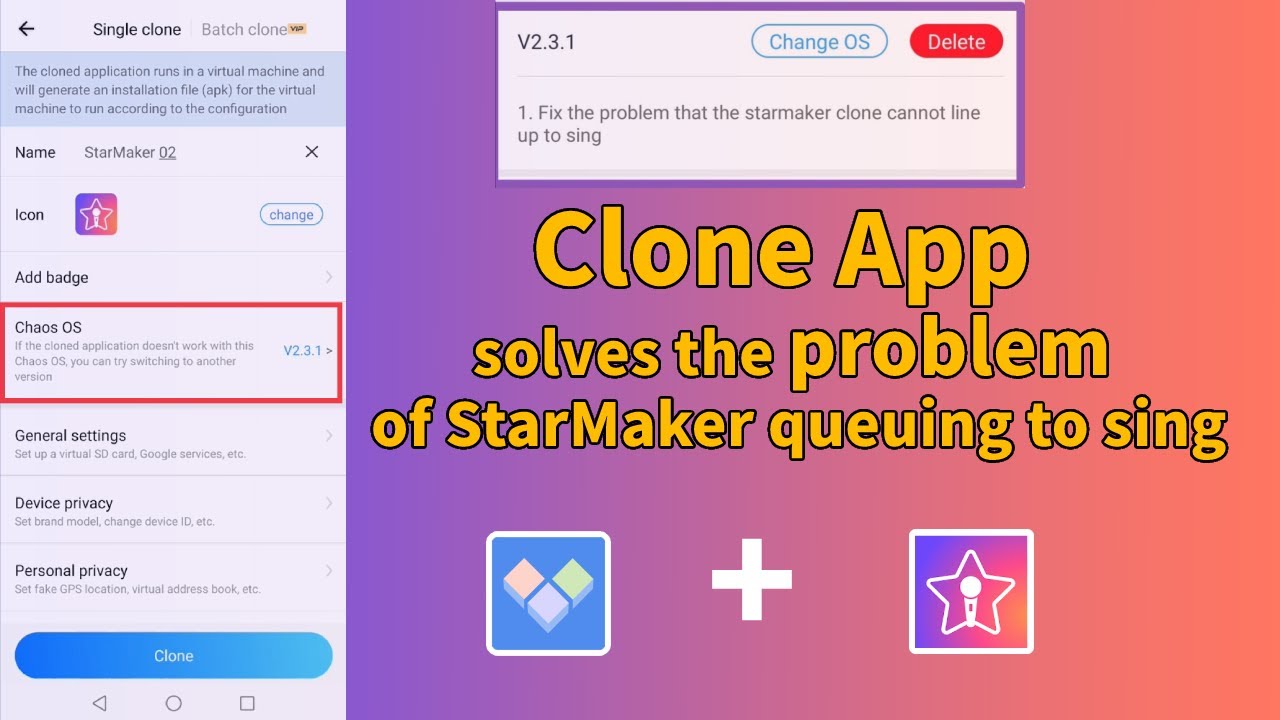 Clone App solves the problem of StarMaker queuing to sing | Set StarMaker unlimited ID - YouTube
