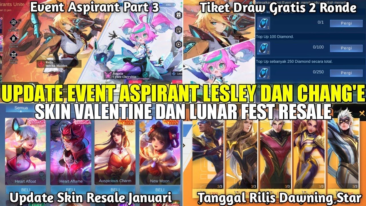 UPDATE EVENT ASPIRANT LESLEY & CHANG'E PART 3! SKIN VALENTINE DAN LUNAR ...
