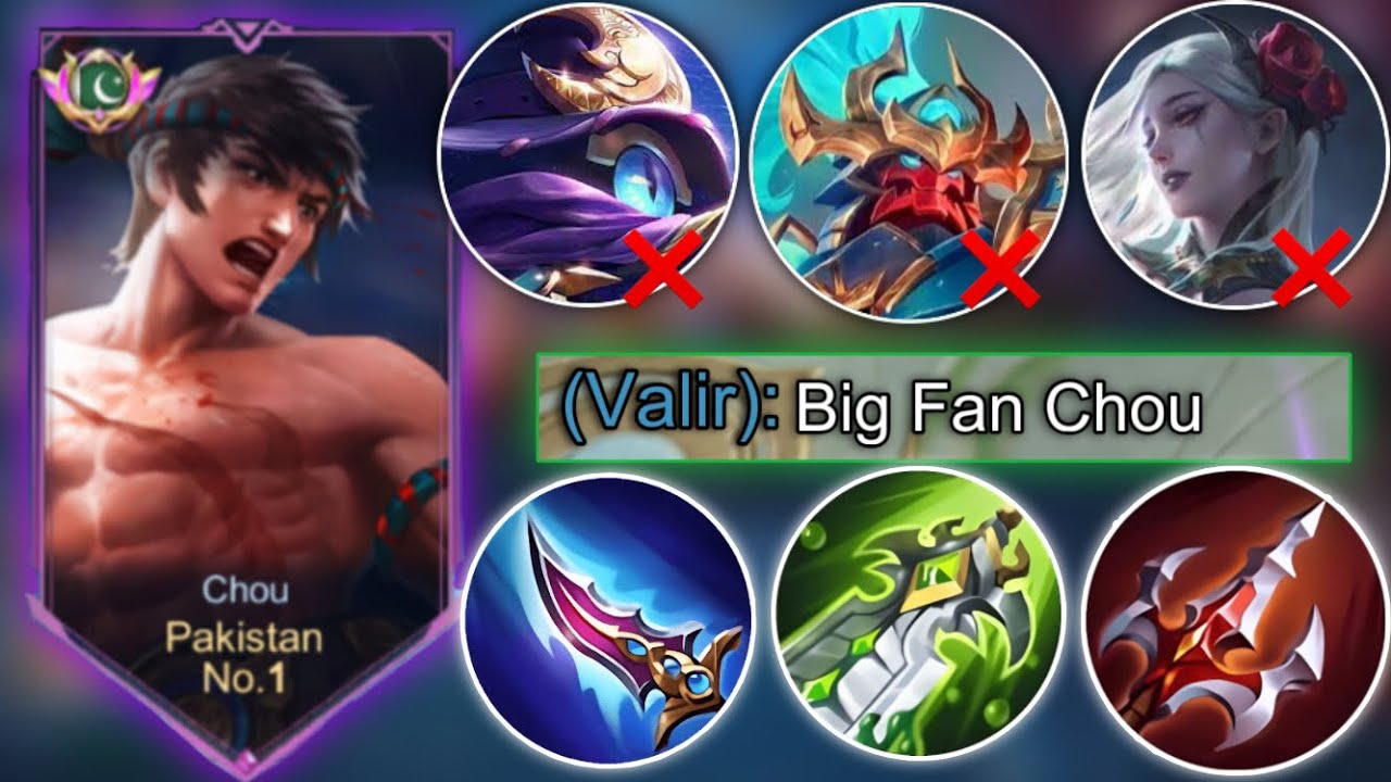 Chou Vs Meta Hero’s = 🔥 | Mlbb Chou Best Build To Become Mythical ...