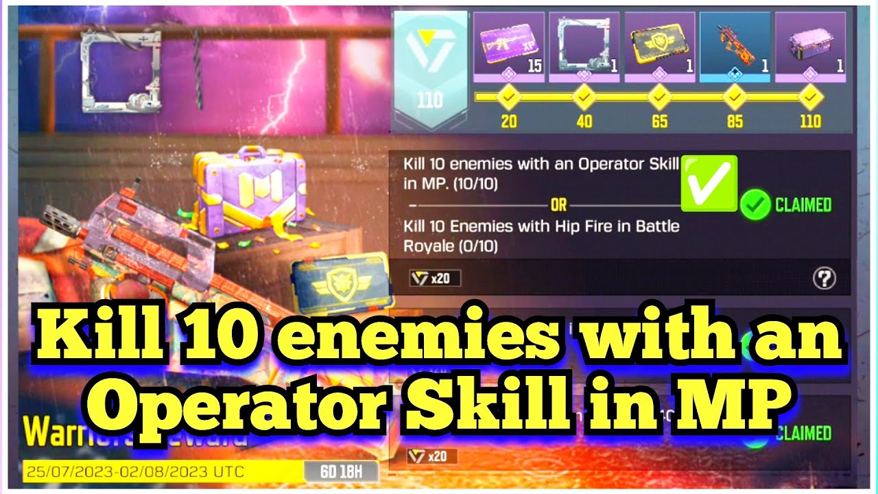 Call Of Duty Mobile Kill 10 enemies with an Operator Skill in MP Task ...