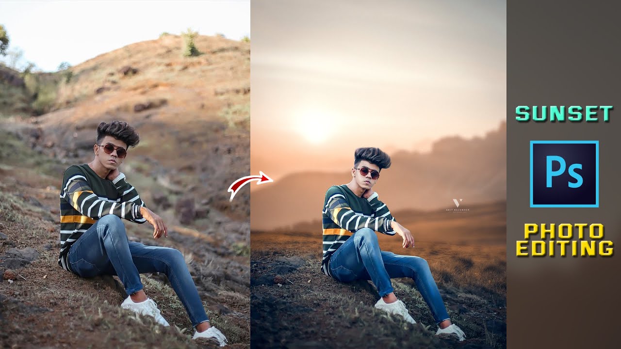 Photoshop sunset photo editing | Photoshop sunset background change ...