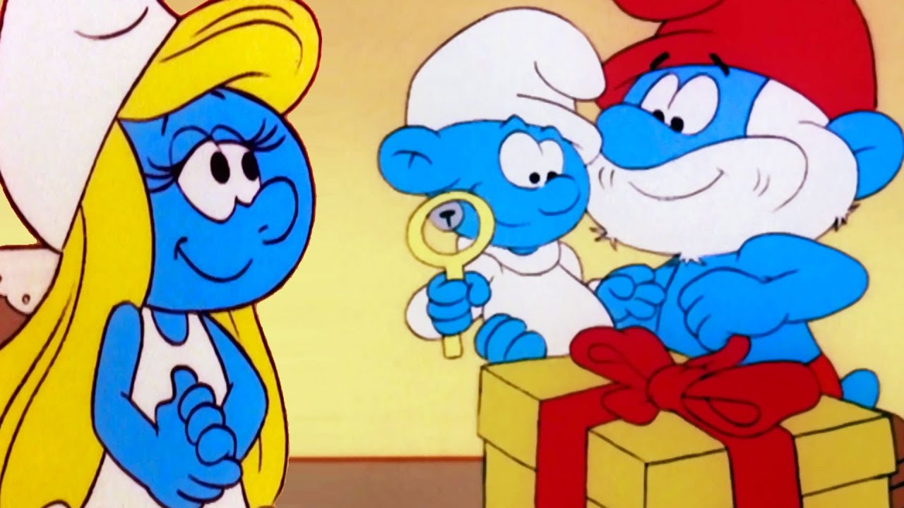 La fiesta de Navidad para el bebé pitufo 🎄👶🎁 • Los Pitufos • Dibujos ...