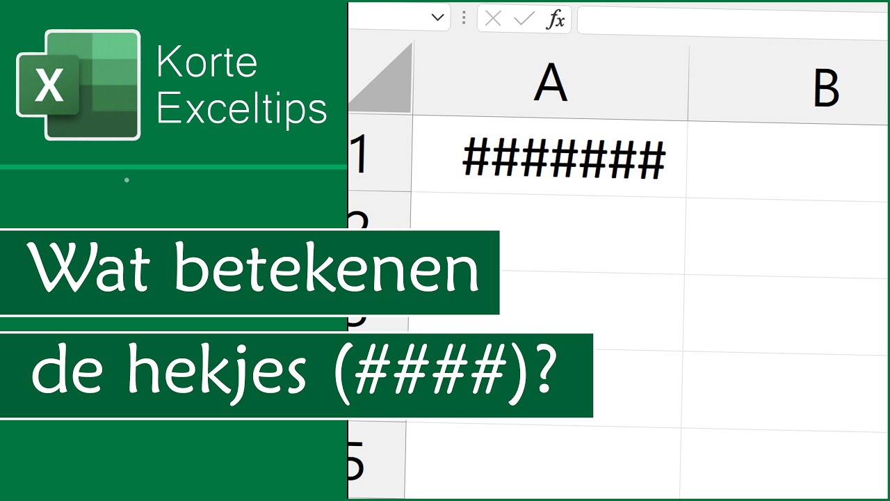 Wat betekenen hekjes (####) in Excel? - YouTube