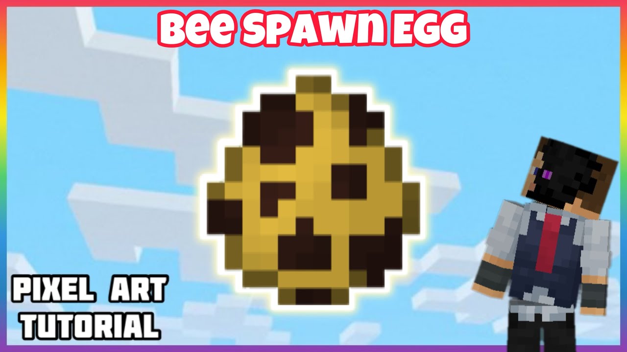 Bee Spawn Egg Pixel Art Tutorial • Minecraft - YouTube