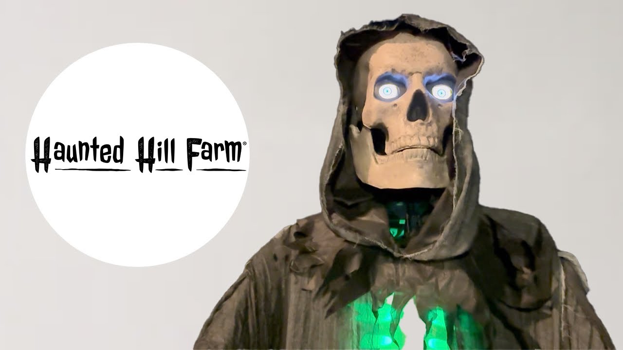 10FT Towering Reaper Animatronic 2024 Haunted Hill Farm Unboxing & Demo ...
