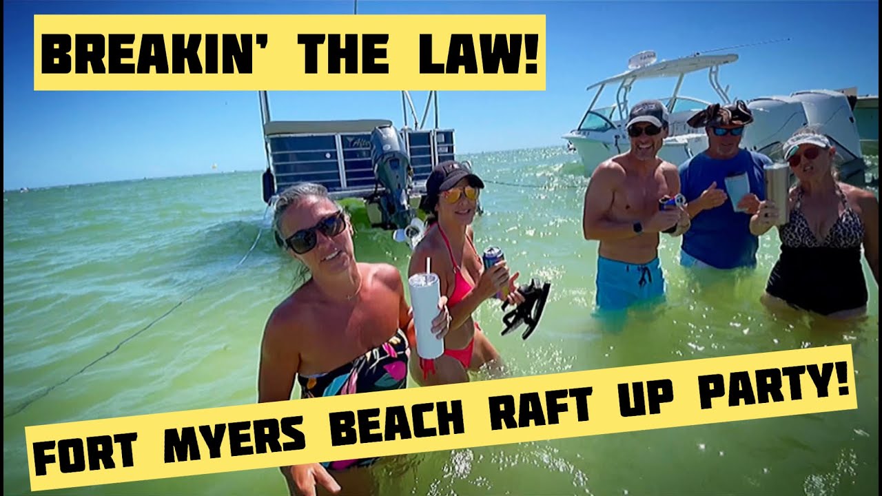 Fort Myers Beach Raft Up Party - Breaking the Law! - YouTube