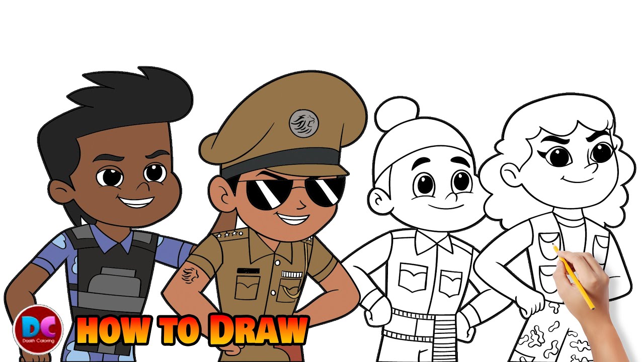 How to Draw Little Singham and Super Squad - YouTube