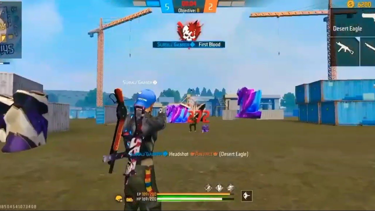 #freefire noob walk #1v1# gameplay only red number inspration :4flag ...