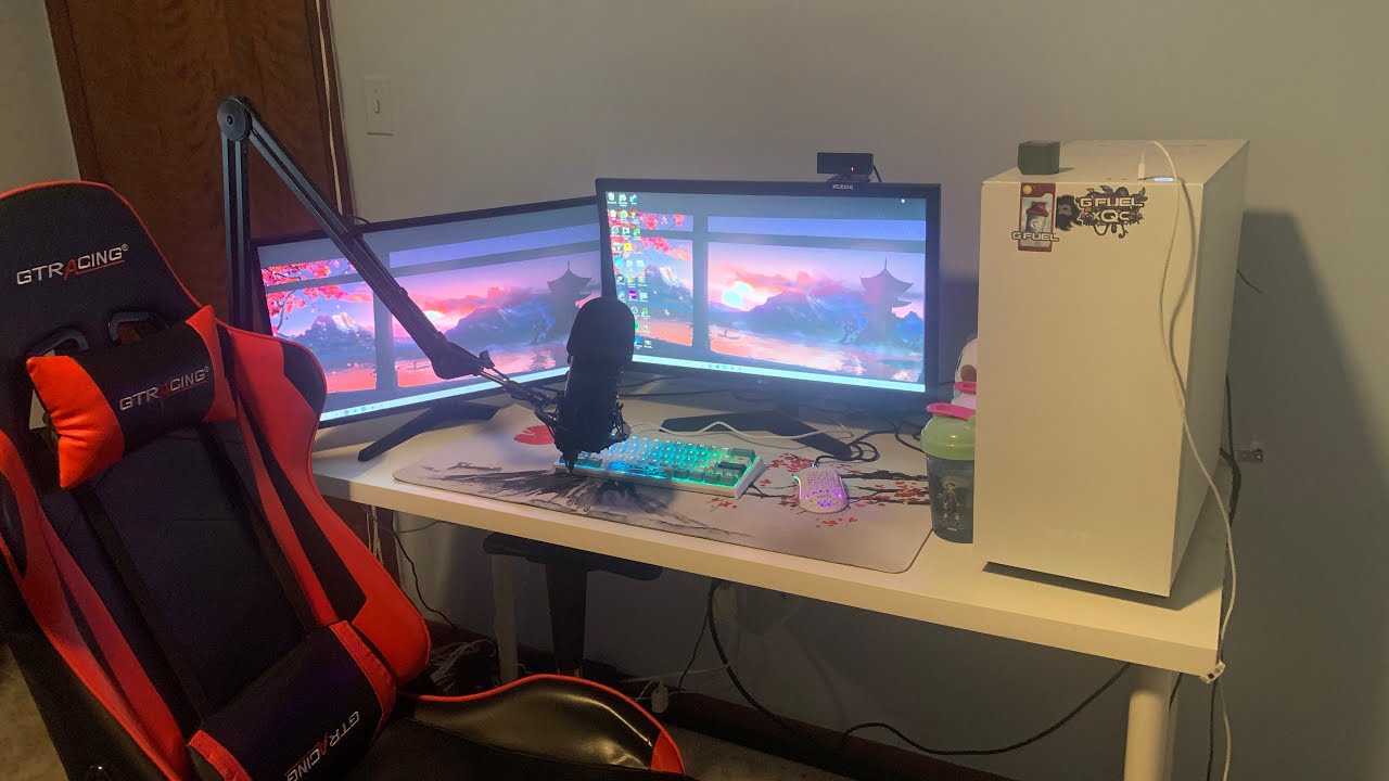 My UPDATED Room/Setup Tour - 2022 Fortnite Gaming Setup ($4,000) - YouTube