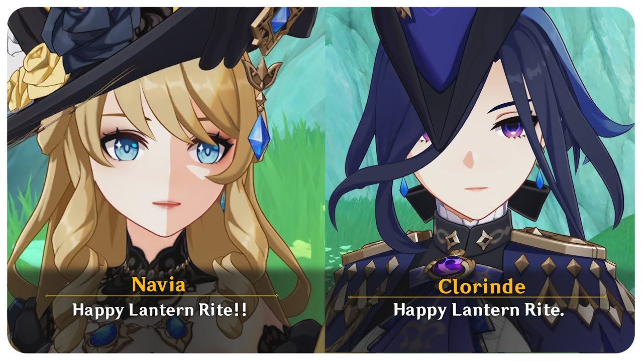 Navia and Clorinde Attend Lantern Rite (Cutscene) Fontaine Characters ...