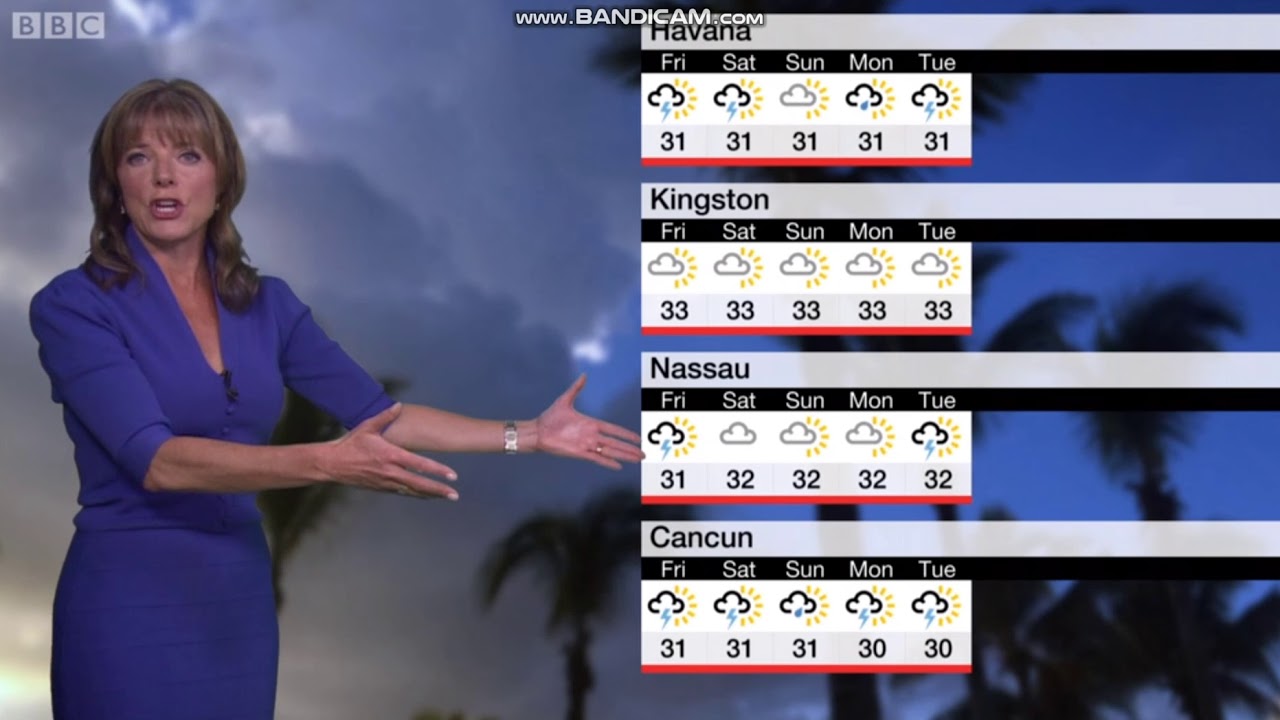 Louise Lear BBC World weather September 6th 2018 - YouTube